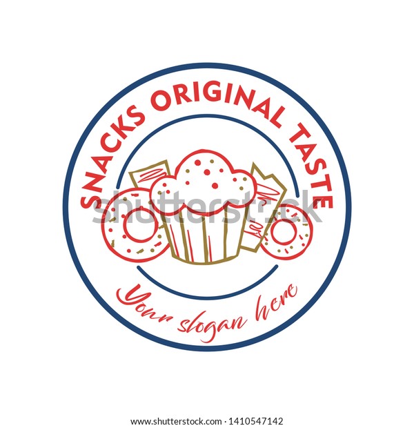 Cake Logo Snacks Vintage Design Stock Vector (Royalty Free) 1410547142