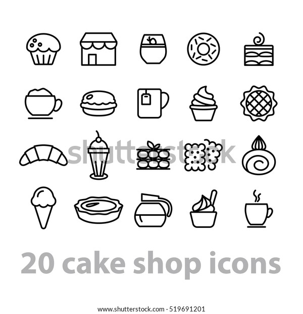 Cake Shop Icons Collection Stock Vector (Royalty Free) 519691201 ...