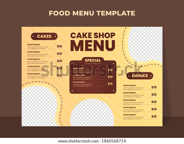 Cake Shop Menu Template Cake Menu Stock Vector (Royalty Free ...