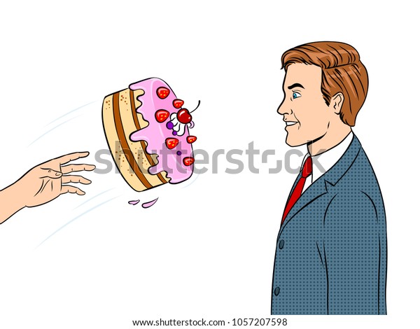 Cake Thrown Man Face Pop Art Stock Vector (Royalty Free) 1057207598 ...