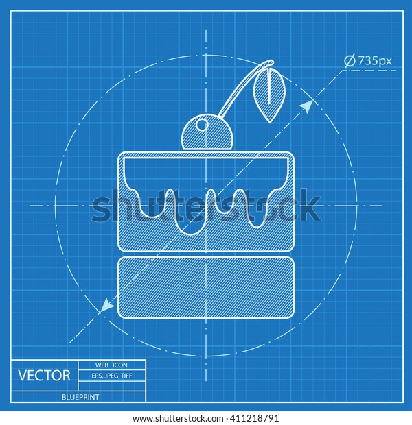 Cake Vector Blueprint Icon Stock Vector (Royalty Free) 411218791 ...
