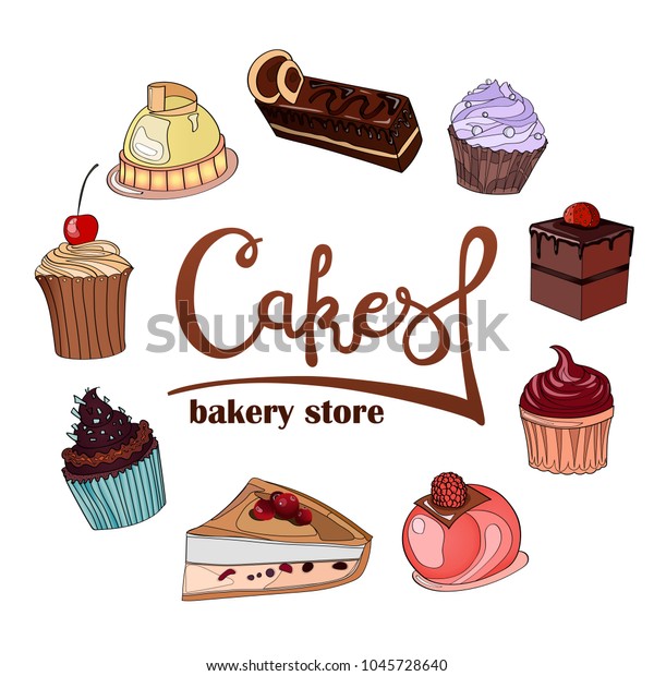 Cakes Name Bakery Store Sign Menu Stock Vector (Royalty Free ...