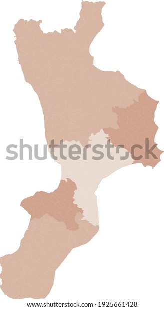 Carte de la Calabre, division par : image vectorielle de stock (libre ...