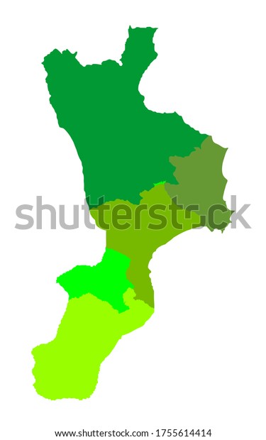 Calabria Map Vector Silhouette Illustration Isolated Stock Vector ...