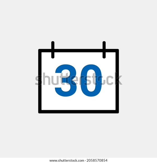 Calander Icon Showing Date 30 Stock Vector (Royalty Free) 2058570854 ...