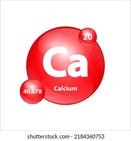 Calcium Ca Icon Structure Chemical Element Stock Vector (Royalty Free ...