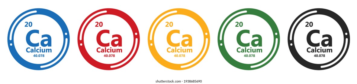 Calcium Symbol Flat Design Vector Illustration Stock Vector (Royalty ...
