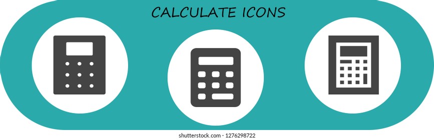 Calculate Icon Set 3 Filled Calculate Stock Vector (Royalty Free ...