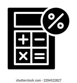 Calculate Rate Solid Icon Money Planning Stock Vector (Royalty Free ...