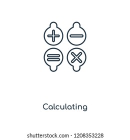 Calculating Symbol Concept Line Icon Linear Stock Vector (Royalty Free ...