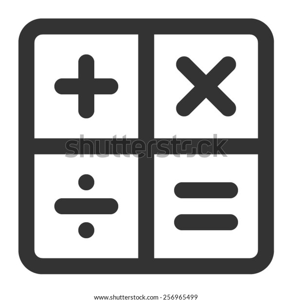 Calculator Arithmetic Operation Signs Symbols Line Stock Vector ...