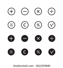 Calculator Buttons Icon On White Background Stock Vector (Royalty Free ...