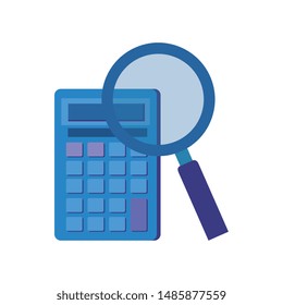 Calculator Math Magnifying Glass Stock Vector (Royalty Free) 1485877559 ...