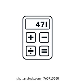 Calculator Outline Icon Vector Simple Line Stock Vector (Royalty Free ...