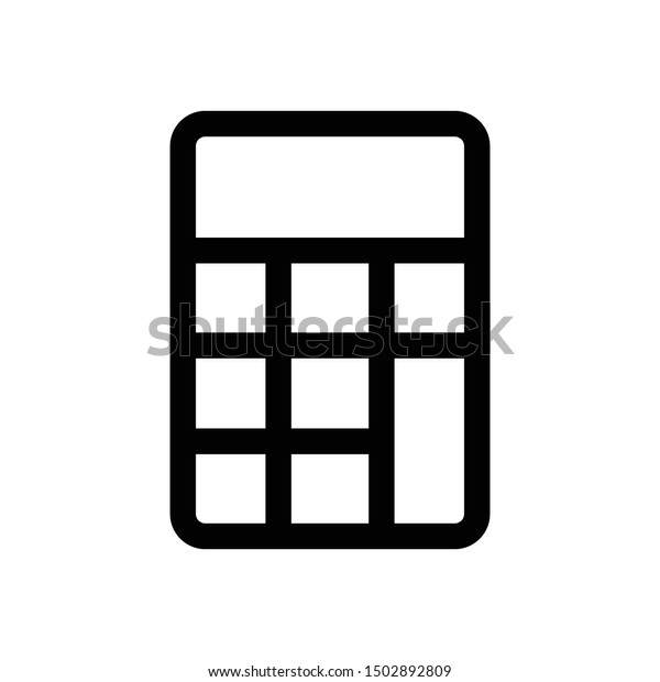 Calculator Vector Graphics Outline Icon Stock Vector (Royalty Free ...