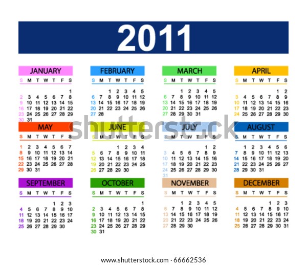 Calendar 2011 Stock Vector (Royalty Free) 66662536 | Shutterstock
