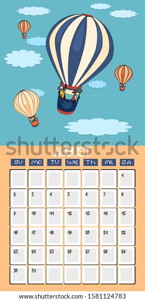 Calendar 2020 August Vector Images Stock Vector (Royalty Free ...