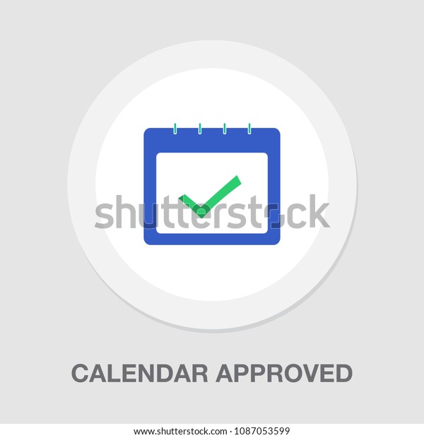 Calendar Approved Icon Check Mark Symbol Stock Vector (Royalty Free ...