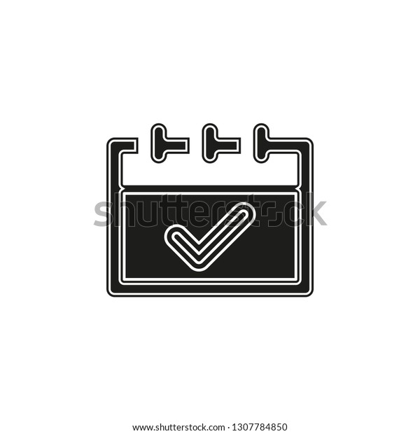 Calendar Approved Icon Check Mark Symbol Stock Vector (Royalty Free ...