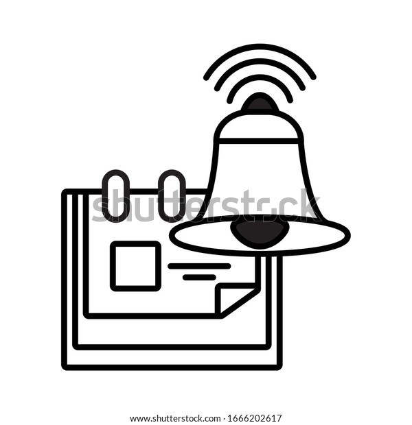 Calendar Bell On White Background Vector Stock Vector (Royalty Free ...