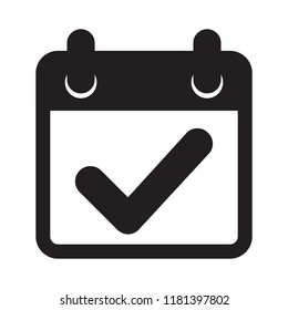 Calendar Check Mark Icon Stock Vector (Royalty Free) 1181397802 ...