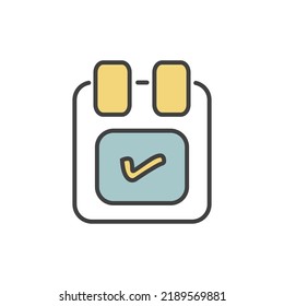 Calendar Checklist Icon Vector Illustration Logo Stock Vector (Royalty ...