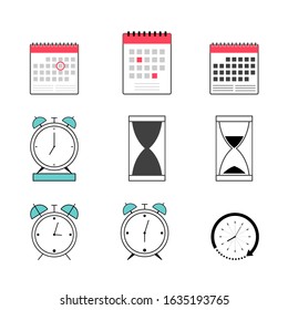 Calendar Clock Icon Consists Several Clock Stock Vector (Royalty Free ...