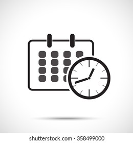 Calendar Clock Icon Vector Illustration Timing Stock Vector (Royalty ...