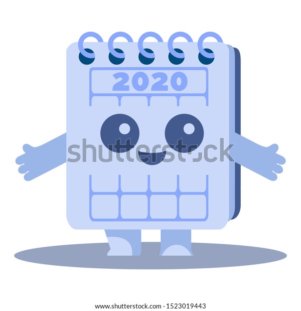 Calendar Cute Face Vector Illustration: стоковая векторная графика (без ...