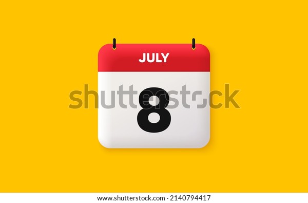 Calendar Date 3d Icon 8th Day Stock Vector (Royalty Free) 2140794417 ...