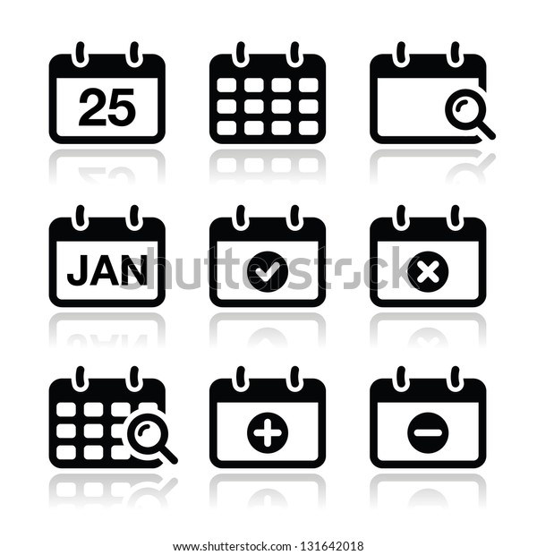 Calendar Date Vector Icons Set Stock Vector (Royalty Free) 131642018 ...