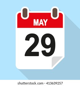 Calendar Date Vector Illustration May 29th Stock Vector (Royalty Free ...