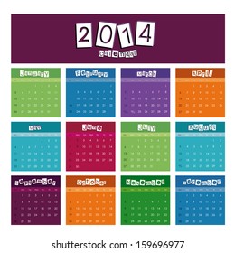 Calendar Design Over White Background Vector Stock Vector (Royalty Free ...