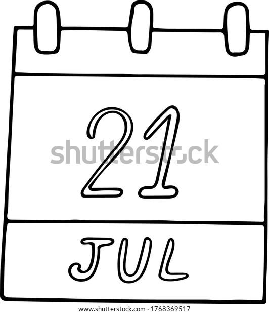 Calendar Hand Drawn Doodle Style July Stock Vector (Royalty Free ...