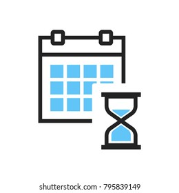 Folding Calendar Hourglass Icon Vector Stock Vector (Royalty Free ...