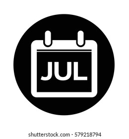 July Calendar Icon Vector Illustration Flat Stock Vector (Royalty Free ...
