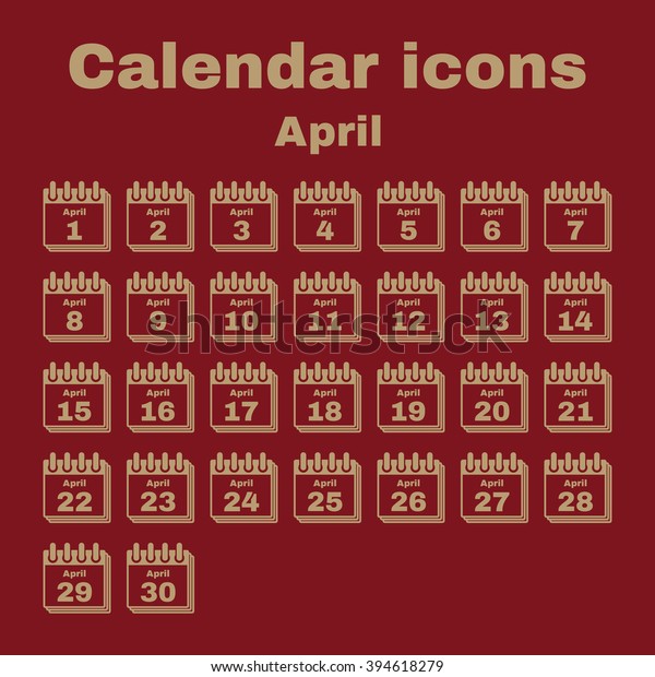 Calendar Icon April Symbol Flat Vector Stock Vector (Royalty Free ...
