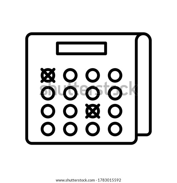 Calendar Icon Black Outline Style Stock Vector (Royalty Free ...