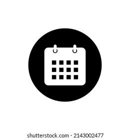 Calendar Icon Black Round Stock Vector (Royalty Free) 2143002477 ...