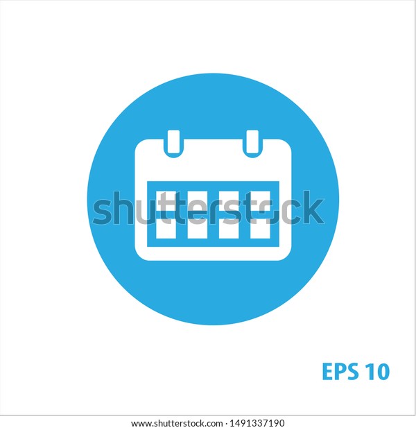 Calendar Icon Blue Circle Stock Vector (Royalty Free) 1491337190 ...