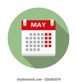 Calendar Icon Circle Flat Design Vector Stock Vector (Royalty Free ...