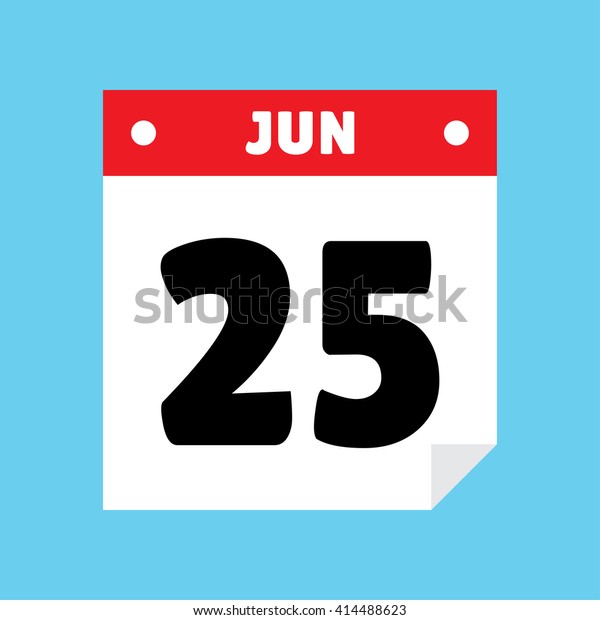 Calendar Icon Flat Jun 25 Stock Vector (Royalty Free) 414488623 ...