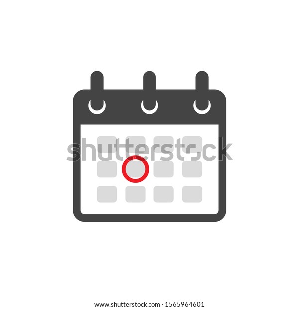 Calendar Icon Calendar Highlighted Date On Stock Vector (Royalty Free ...