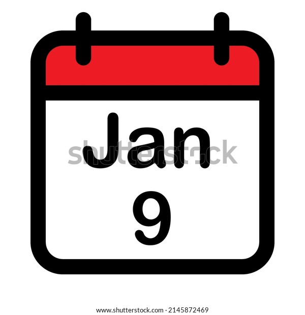 Icono de calendario con 9 de: vector de stock (libre de regalías ...