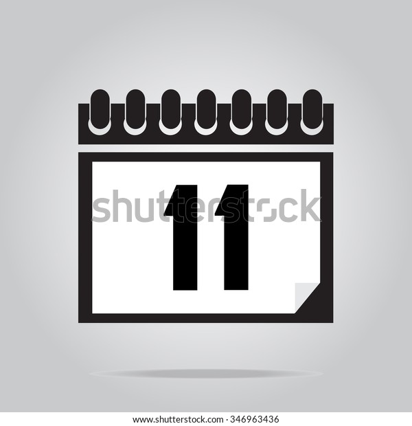 Calendar Icon Number 11 Vector Illustration Stock Vector (Royalty Free ...