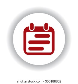 Calendar Icon Red Isolated White Background Stock Vector (Royalty Free ...
