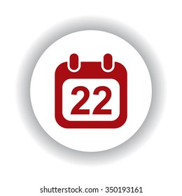 Calendar Icon Red Isolated White Background Stock Vector (Royalty Free ...