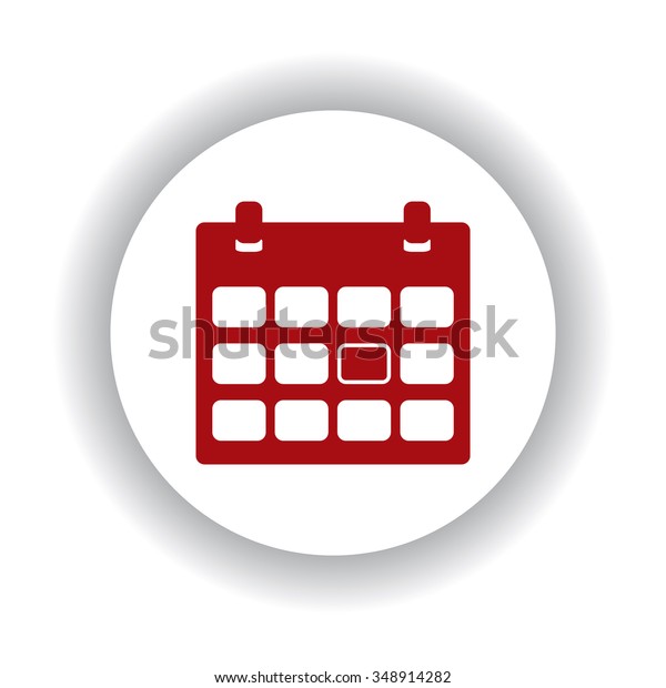 Calendar Icon Red Isolated White Background Stock Vector (Royalty Free ...