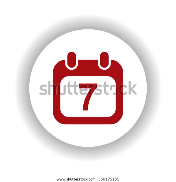 Calendar Icon Red Isolated White Background Stock Vector (Royalty Free ...