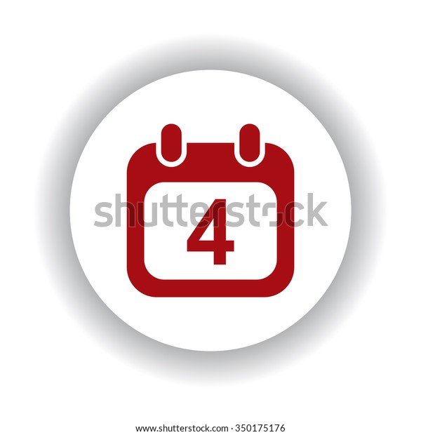 Calendar Icon Red Isolated White Background Stock Vector (Royalty Free ...